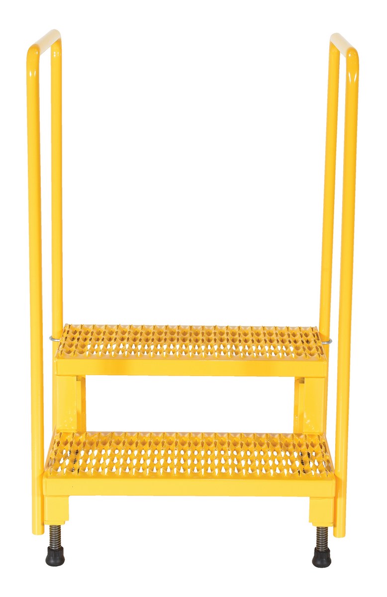 Vestil ASP-24-HR Steel Adjustable Step Mate Stand 2 Step With Handrails