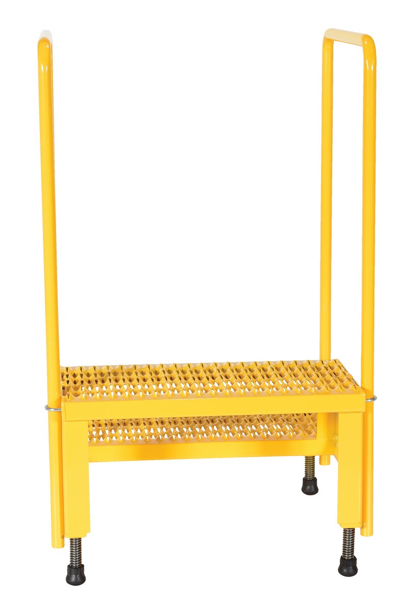Vestil ASP-24-HR Steel Adjustable Step Mate Stand 2 Step With Handrails