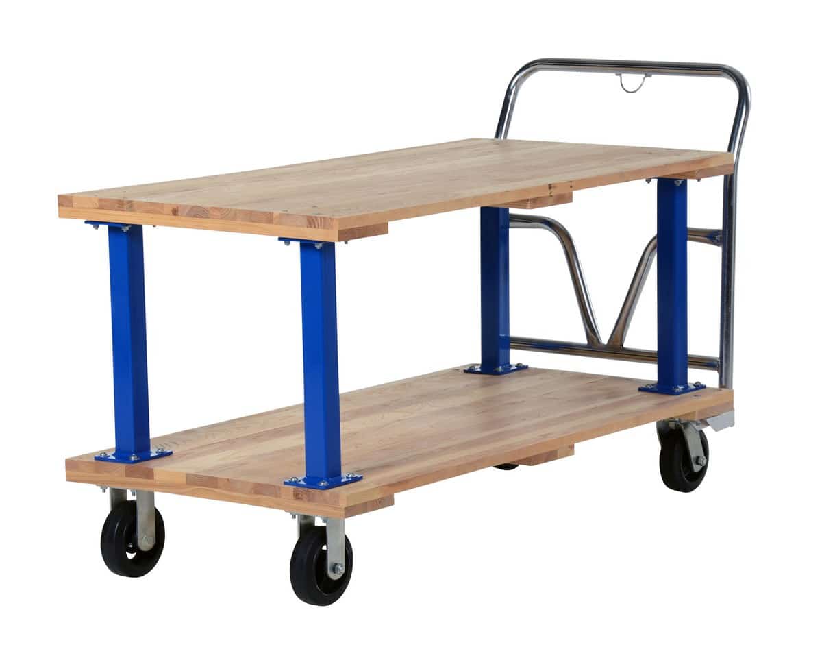 Vestil VHPT/D-2754 Hardwood Double Deck Platform Cart