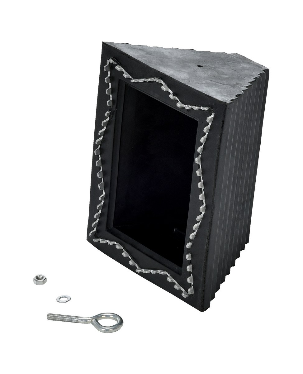 Vestil RWC-8-SBS Molded Rubber Serrated Bottom Wheel Chock